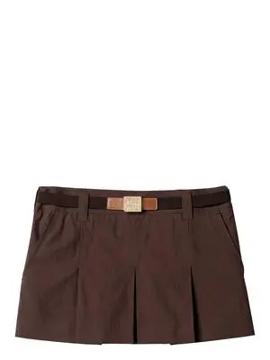 Miu Miu Short Pleated Skirt - Brown