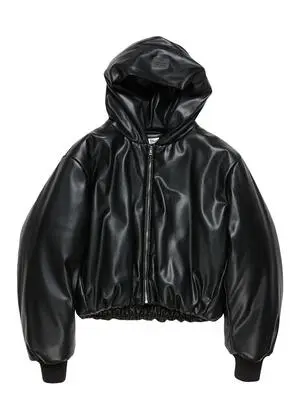 Acne Studios Hooded Faux Leather Jacket - Black