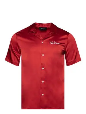NAHMIAS Short-sleeve Silk Shirt - Red