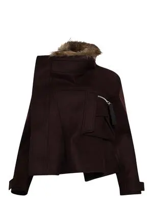Sacai Wool Melton Blouson - Brown