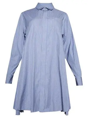 Sacai Striped Poplin Shirt Dress - Blue