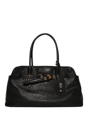 Miu Miu Aventure Nappa Leather Tote Bag - Black