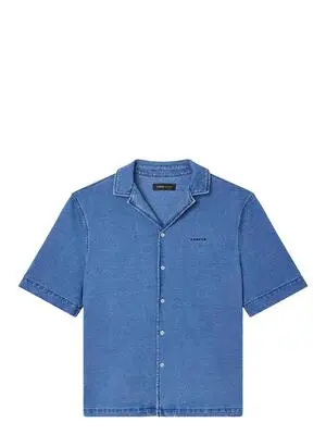 PURPLE BRAND Knit Camp Shirt - Blue