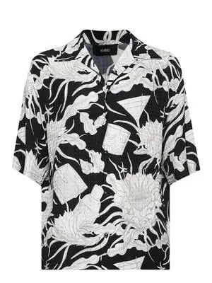 Amiri Floral Bowling Shirt - Black