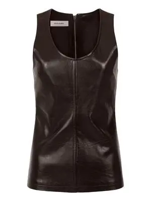 ENTIRE STUDIOS Leather Tank - Brown