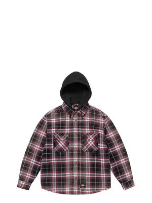 Supreme X Dickies Lined Zip Up Hooded Flannel Shirt - Black