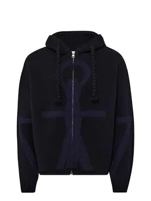 JW Anderson Zip Up Anchor Hoodie - Black