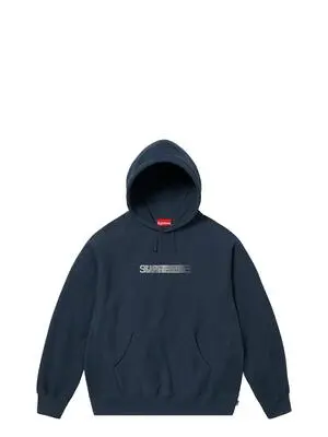 Supreme Hooded Sweatshirt With Swarovski Crystal Logo - Blue