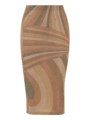 Emilio Pucci Printed Midi Skirt - Gold