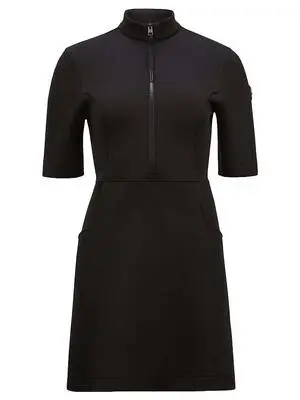 Moncler Neoprene Mini Dress With Patch - Black