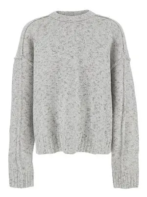 WON HUNDRED Crewneck Wool-Blend Sweater Grey