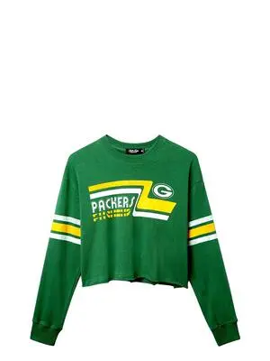 Junk Food Clothing NFL Green Bay Packers Retro Crop Fleece Hunter