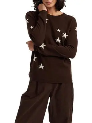 Chinti & Parker Wool Cashmere Star Sweater - Chocolate