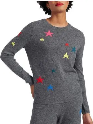 Chinti & Parker Star Intarsia Wool Cashmere Sweater - Grey
