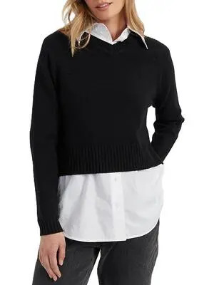 Chinti & Parker Cashmere V-Neck Sweater Black
