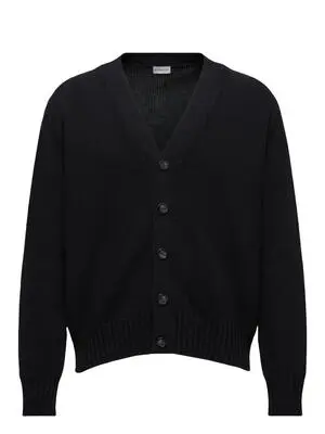 Moncler V-neck Wool Cardigan - Black