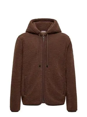 Moncler Teddy Zip-up Hoodie - Brown