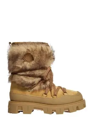 Moncler Peak Après Suede & Shearling Ankle Boots - Beige