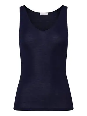 Hanro Woolen Silk Tank Top - Navy