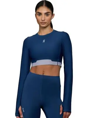 On Train Long Sleeve Crop Top - Tempest