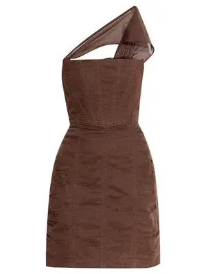Dsquared2 Asymmetrical Corset Mini Dress - Brown