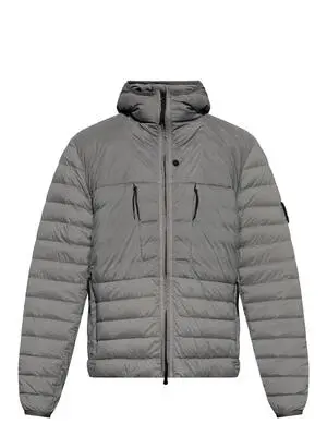 Stone Island Down Jacket With Hood - Grey