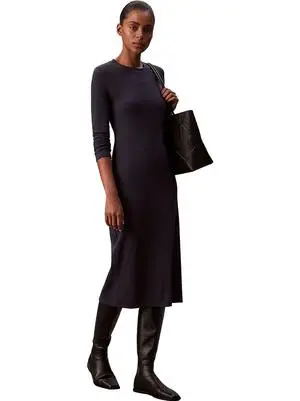 Calvin Klein Contour Slim Midi Dress - Inkwell