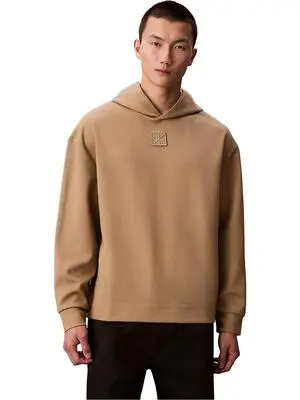 Calvin Klein Emblem Logo Wool Blend Hoodie - Almond