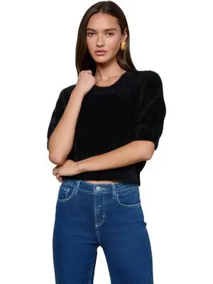 L'Agence Guinevere Cropped Pullover - Black