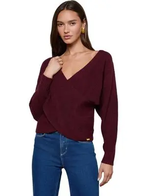 L'Agence Antonella Crossover Sweater - Dark Port