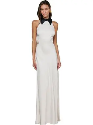 L'Agence Rossi Cutout Gown - Swan/black