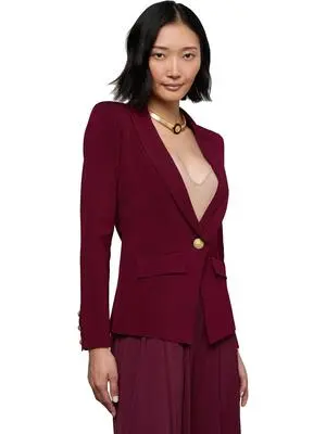 L'Agence Chamberlain Knit Blazer - Dark Port/gold