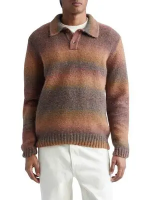 PALMES Baby Alpaca & Merino Wool Blend Polo Sweater - Brown