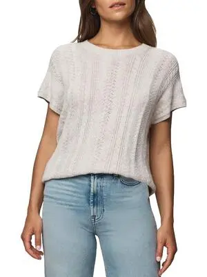 Splendid Raelynn Pointelle Knit Sweater - Pale Oak Heather