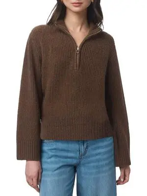 Splendid Quarter-zip Relaxed Sweater - Truffle