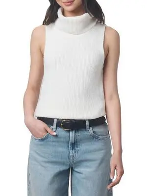 Splendid Sleeveless Turtleneck Sweater - Snow