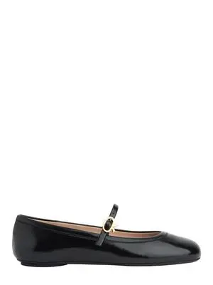 GIANVITO ROSSI Leopard Printed Ballerinas - Black - Glossy Nappa