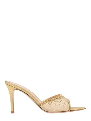 GIANVITO ROSSI Rania Mule 85 - Gold - Silk Organza
