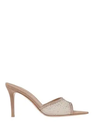 GIANVITO ROSSI Rania Mule 85 - Pink - Silk Organza