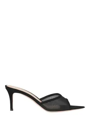GIANVITO ROSSI Dorotea Mule 70 - Black - Silk Organza