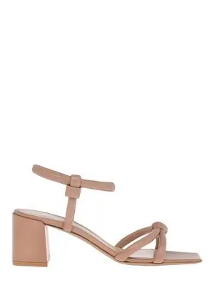 GIANVITO ROSSI Juno 55 Squared-Toe Sandals Pink - Nappa