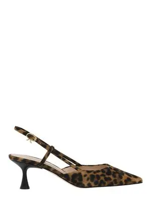 GIANVITO ROSSI Ascent 55 Slingbacks Leopard Print - Suede