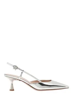 GIANVITO ROSSI Ascent 55 Slingbacks Silver - Shiny Calf