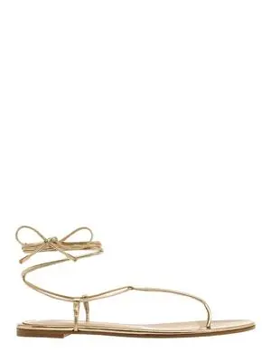 GIANVITO ROSSI Gwyneth Flat Sandals Gold - Metallic Nappa