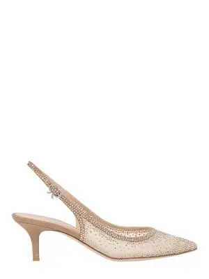 GIANVITO ROSSI Regina Slingback Pink - Silk Organza