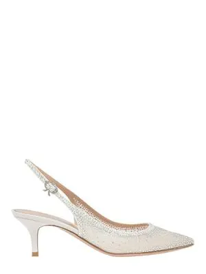 GIANVITO ROSSI Regina Slingback White - Silk Organza