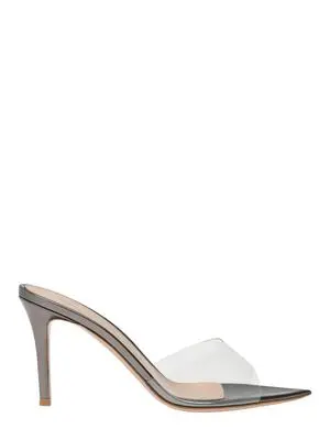 GIANVITO ROSSI Elle 85 Mule - Silver - Tpu
