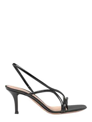 GIANVITO ROSSI Ellis Round Toe Sandals Black - Glossy Nappa