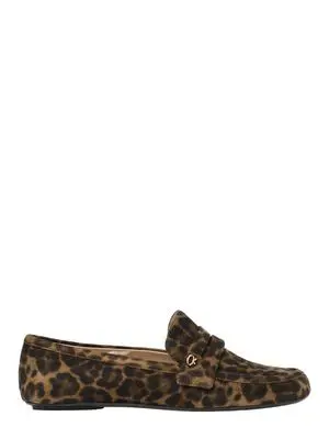 GIANVITO ROSSI Giorgia Leopard-printed Suede Loafers - Brown