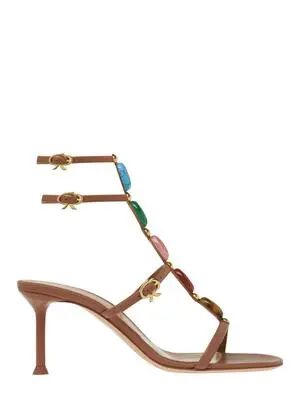 GIANVITO ROSSI Shanti 70 Gladiator Sandals - Brown - Nappa